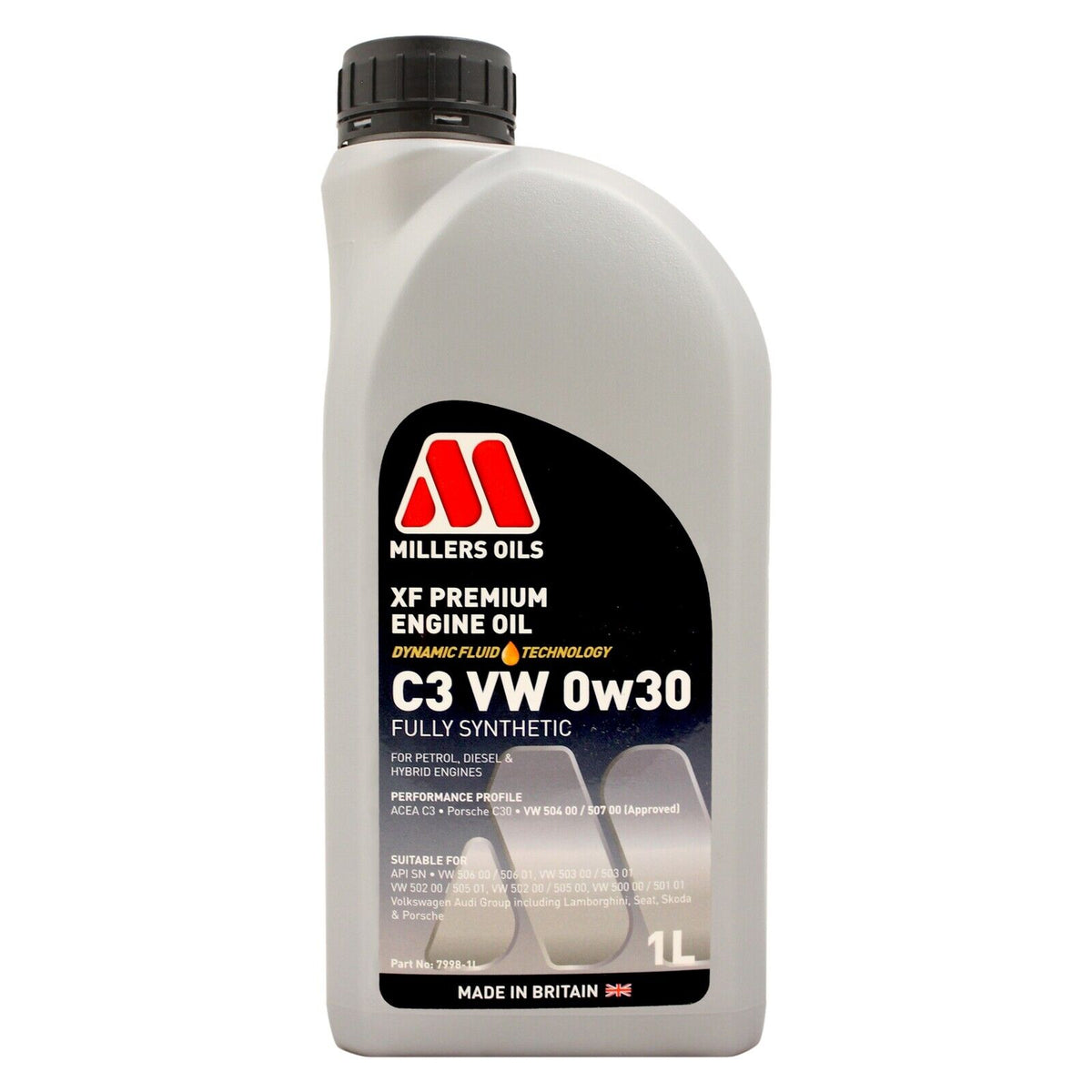 Millers Oils XF Premium C3 VW 0W-30 Fully Synthetic Engine Oil 1L – CLZ ...