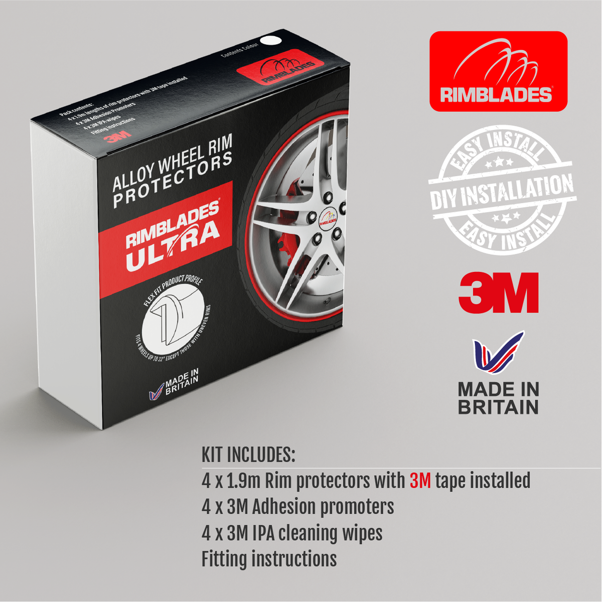 Rimblades Ultra Alloy Wheel Rim Protectors - Standard/Basic Kit - Meta ...